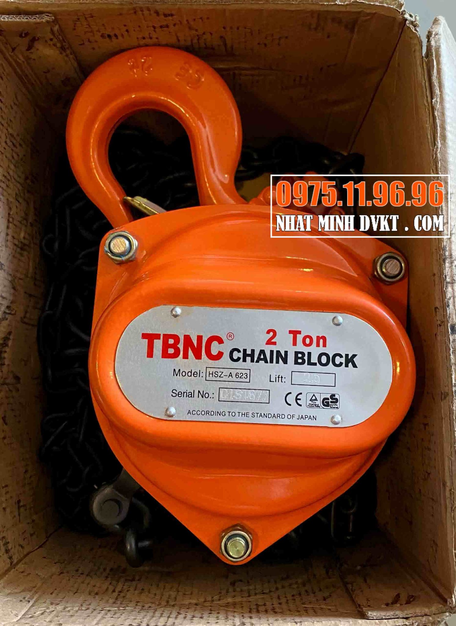 PA LĂNG XÍCH KÉO TAY TBNC 2 TẤN x 3M GIÁ TỐT NHẤT - NHẬT MINH DVKT
