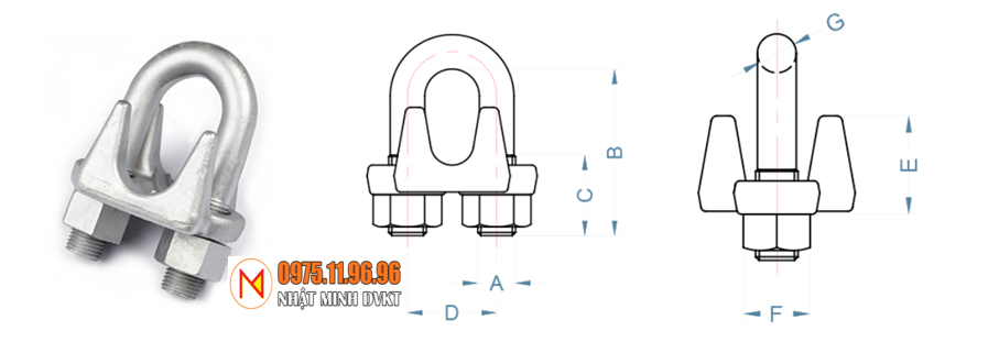 ỐC SIẾT CÁP INOX TRÒN – WIRE ROPE CLIPS INOX 304